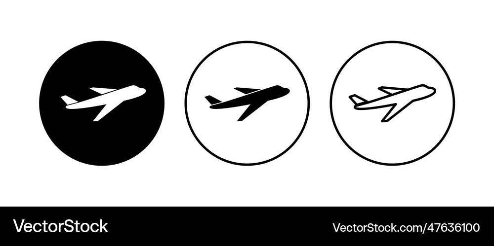 Plane icon set airplane icon flight transport Vector Image