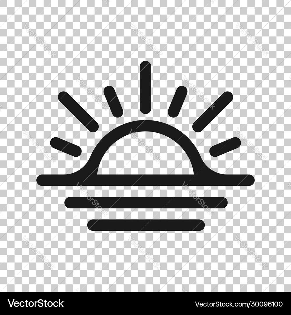 Sun icon in flat style sunlight sign on white Vector Image