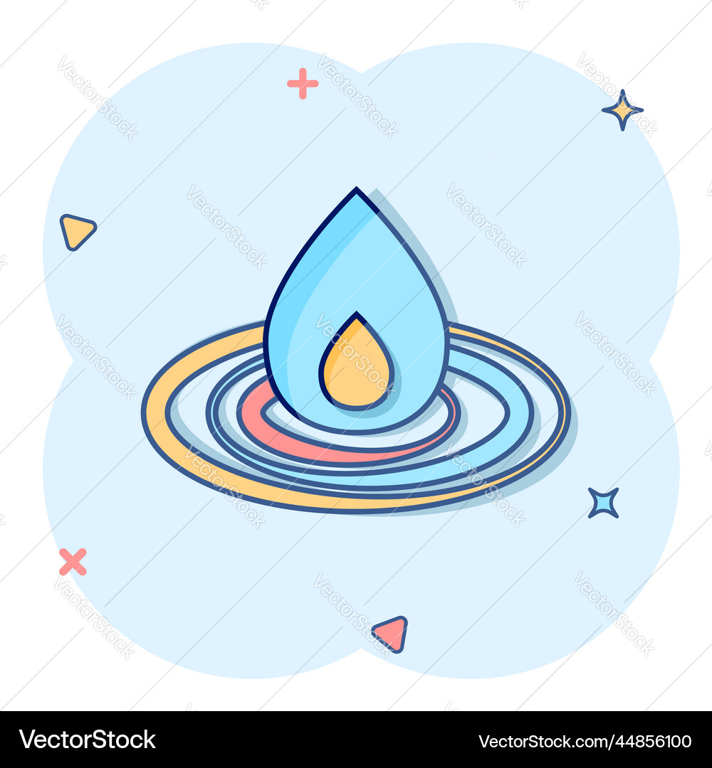 Water drop icon in comic style liquid cartoon Vector Image