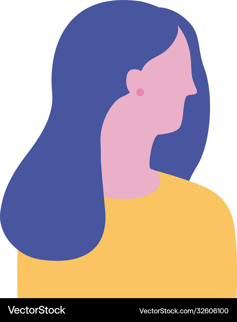 Young woman profile avatar character flat style Vector Image