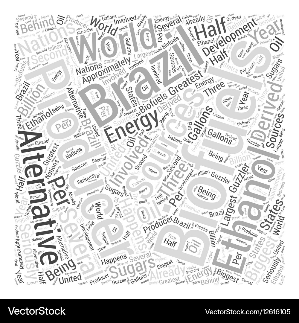 Biofuels as alternative sources energy word Vector Image