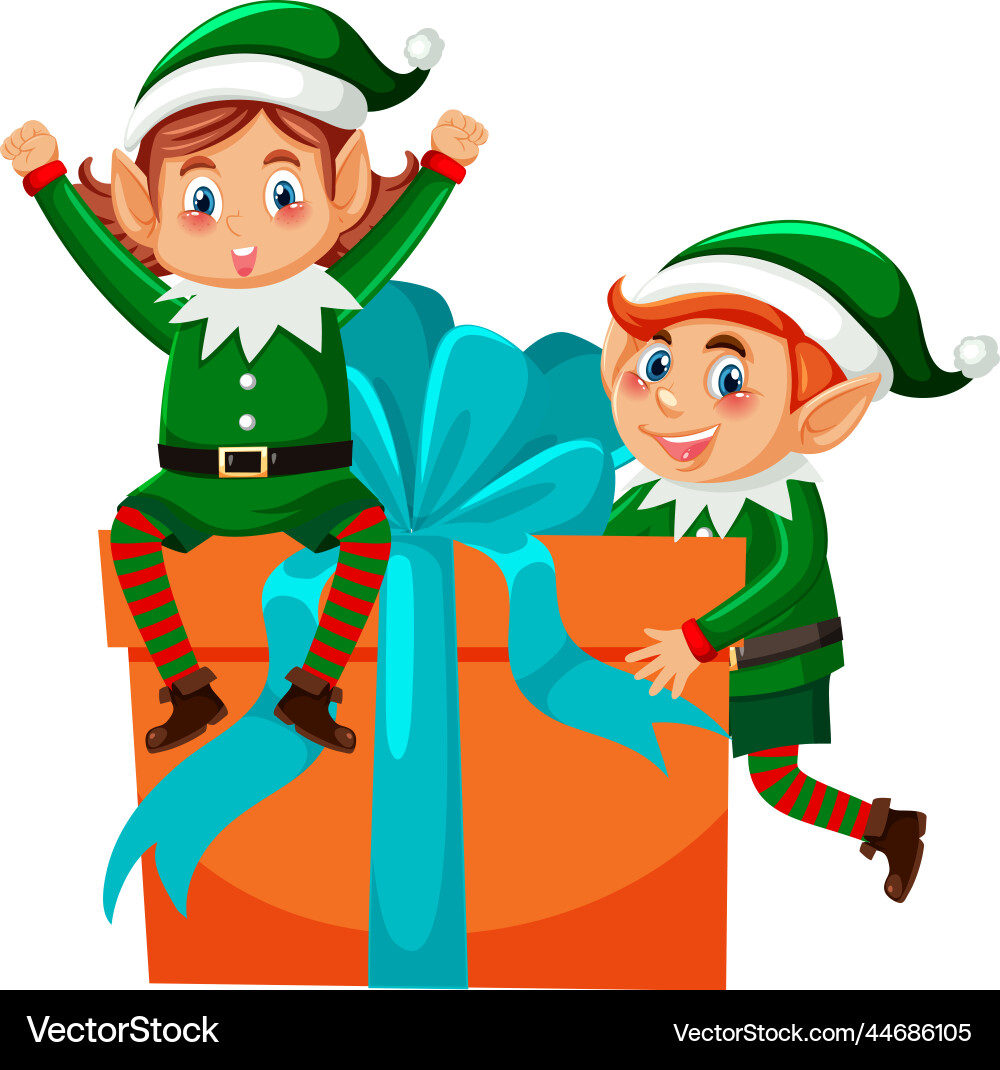 Christmas elf cartoon character Royalty Free Vector Image