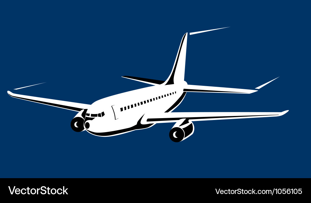Commercial jet plane airliner Royalty Free Vector Image