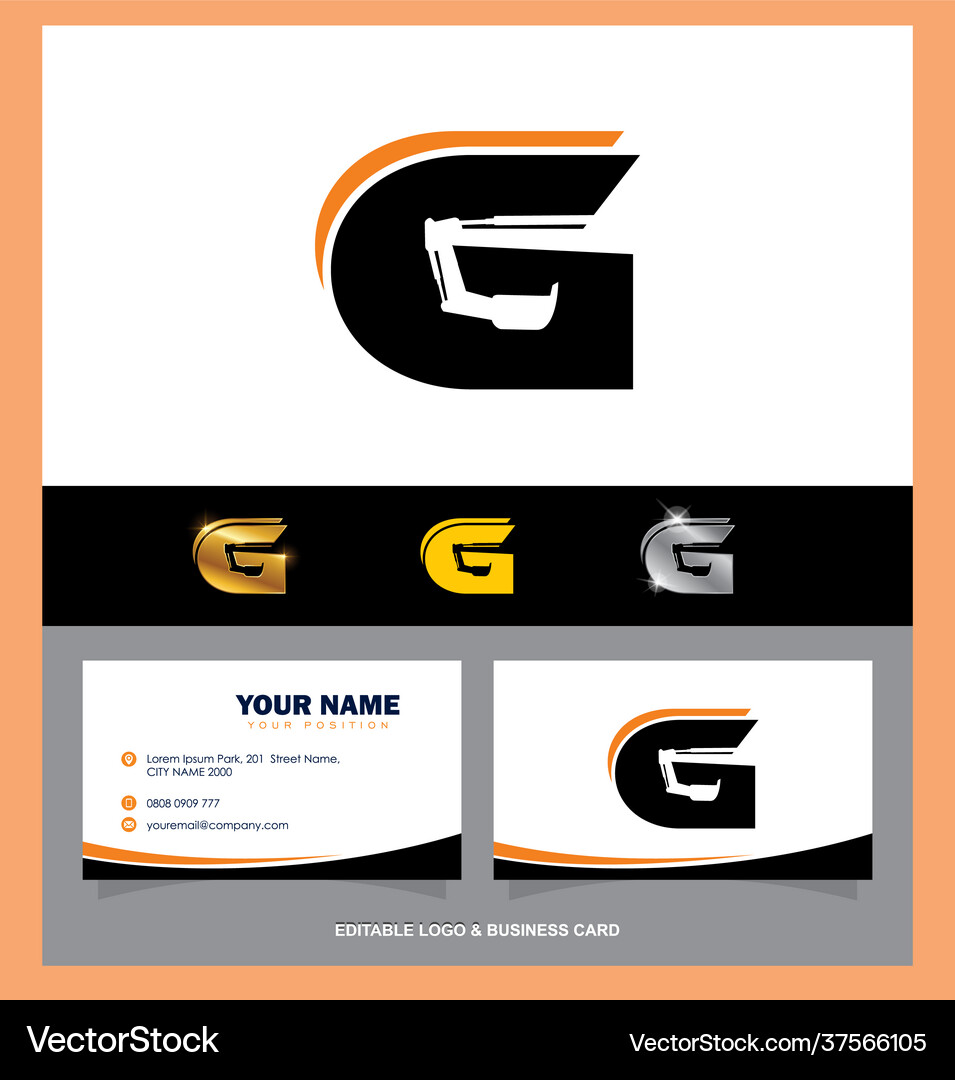 Construction monogram letter g logo and business Vector Image