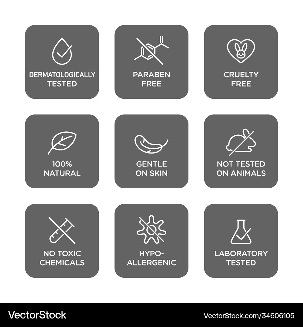 Cosmetics round isolated product icon set Vector Image