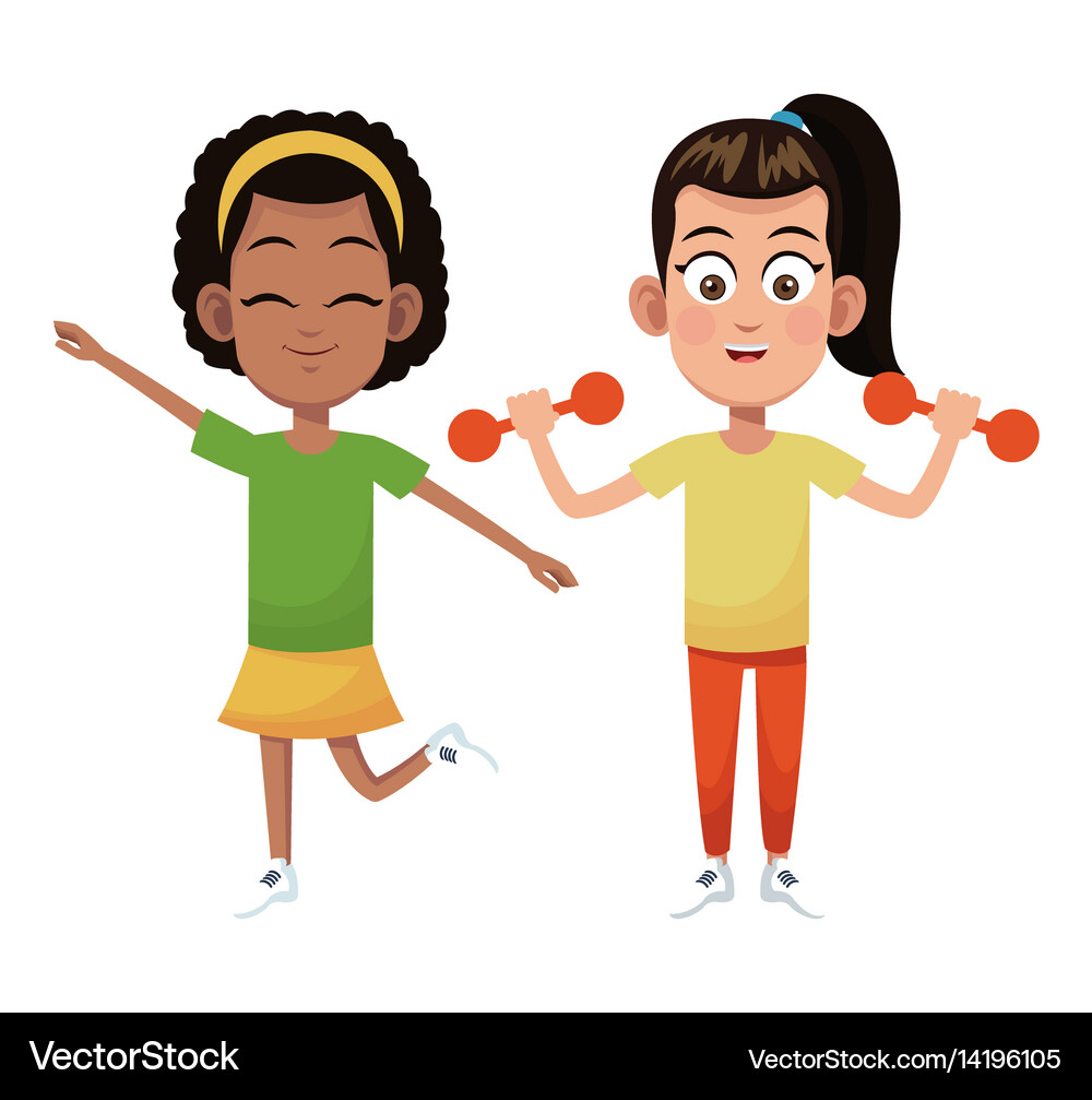 Girls sport game design Royalty Free Vector Image