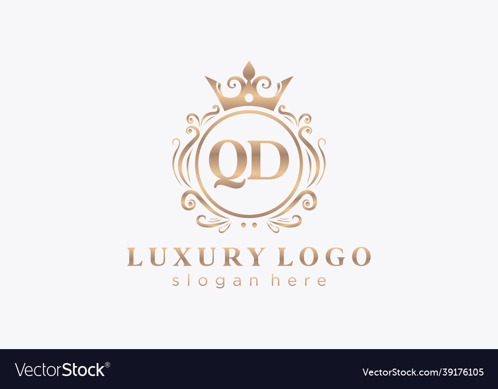 Initial qd letter royal luxury logo template Vector Image Initial qd letter royal luxury logo template Vector Image