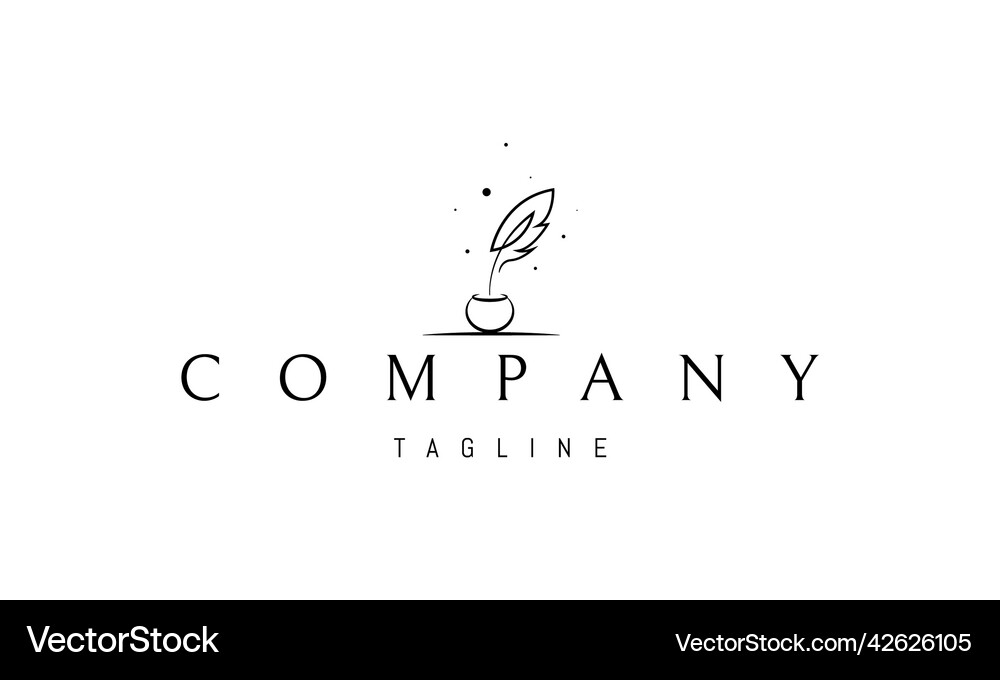 Logo on which an abstract image of a pen Vector Image