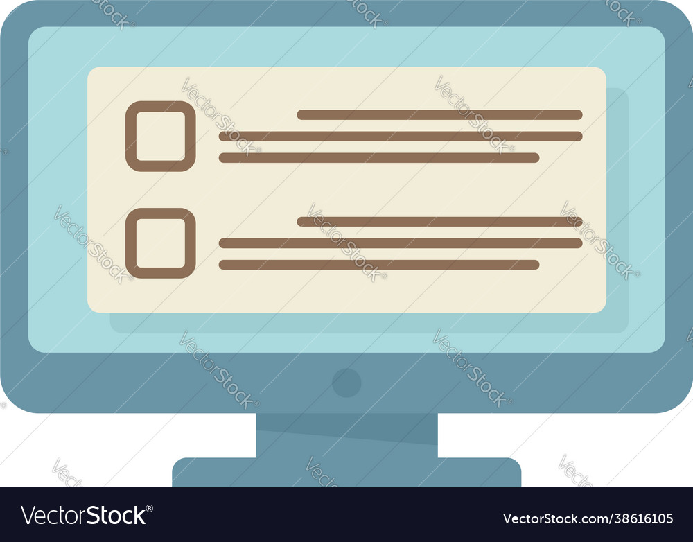 Online computer task icon flat isolated Royalty Free Vector