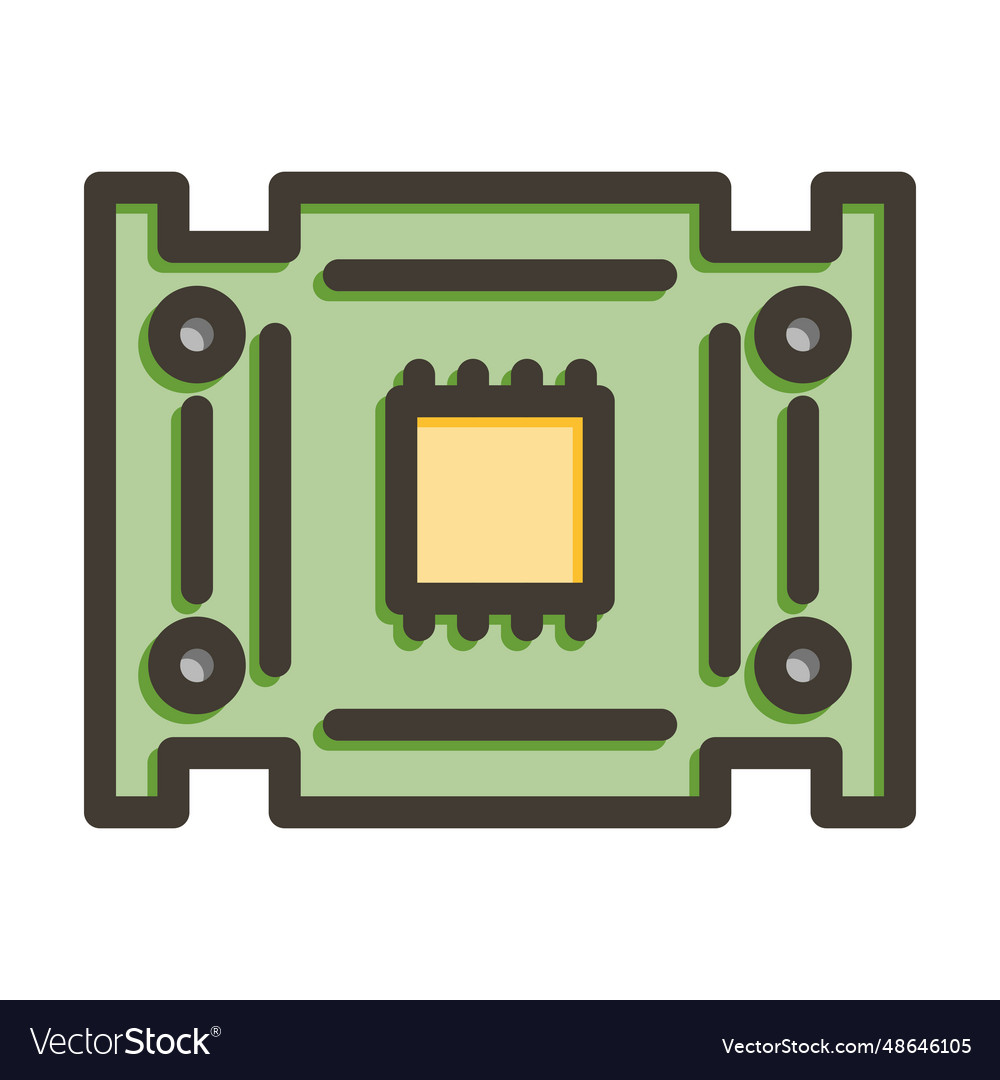 Pcb boardthick line filled colors for personal Vector Image