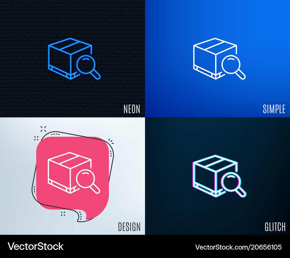 Search package line icon delivery box sign Vector Image