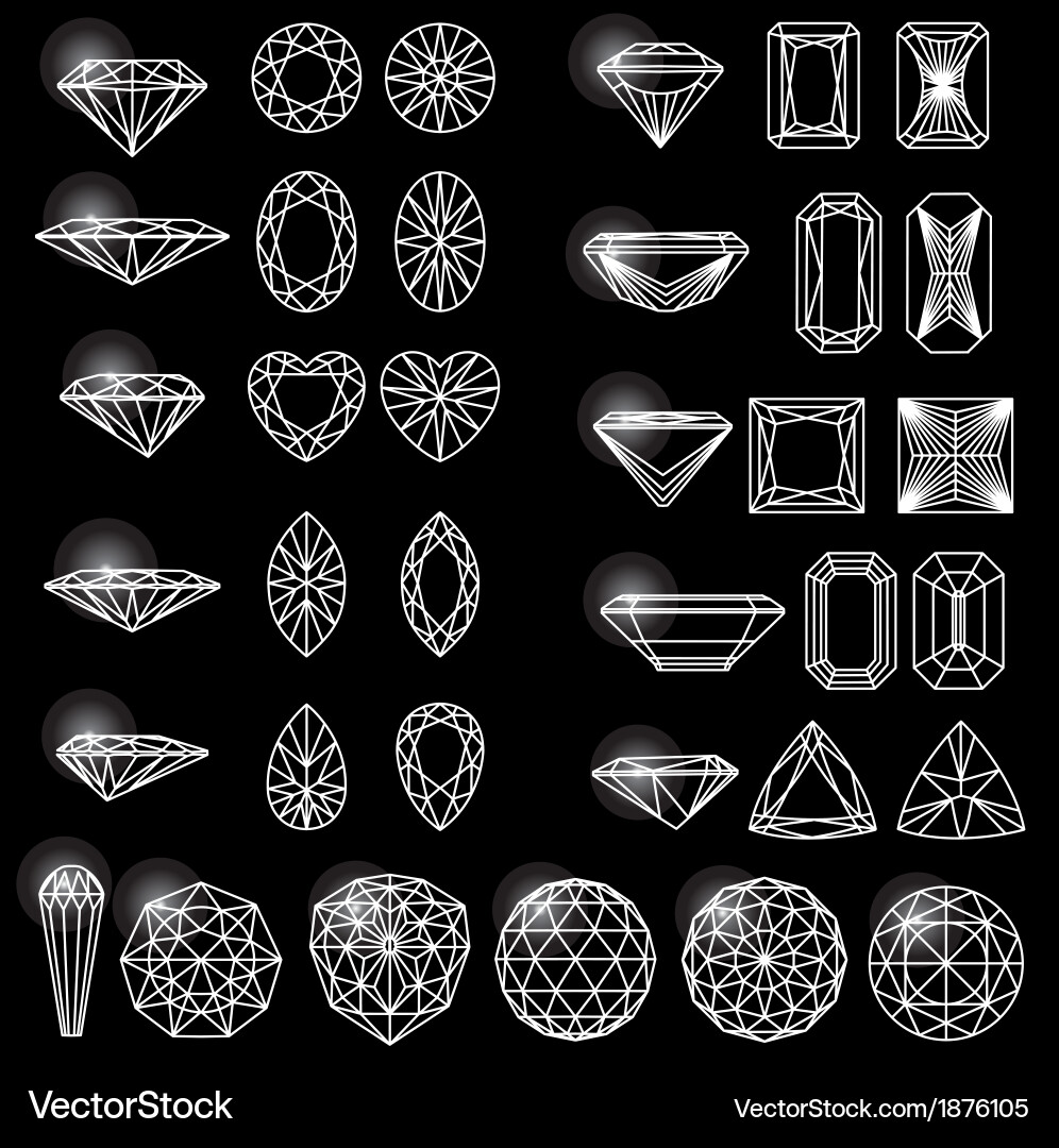 Set of shapes diamond Royalty Free Vector Image
