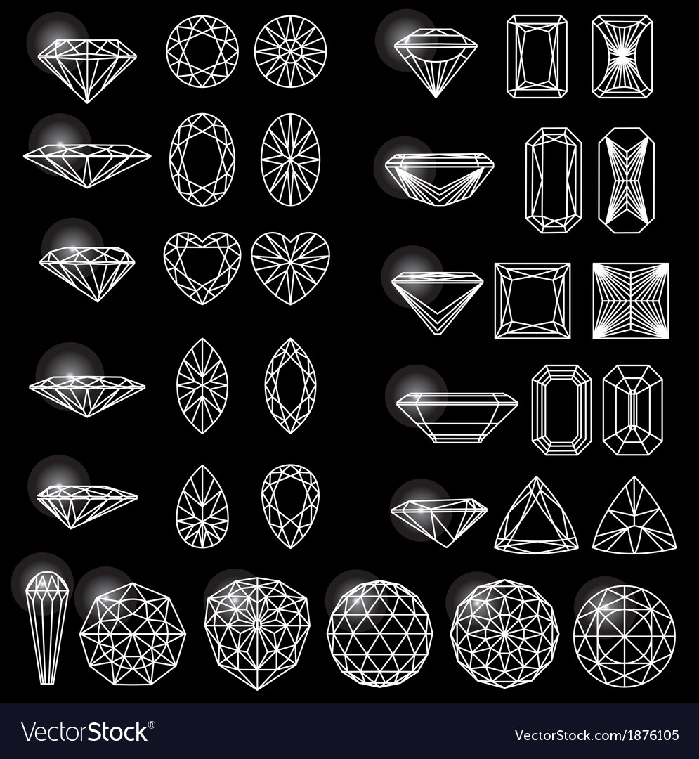 Set shapes diamond Royalty Free Vector Image - VectorStock