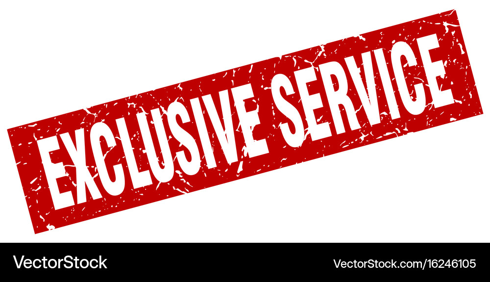 Square grunge red exclusive service stamp Vector Image