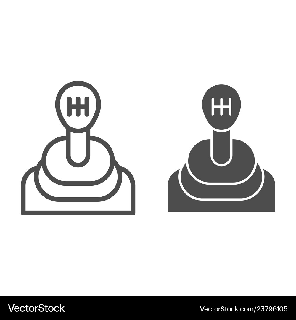 Transmission line and glyph icon gear shift Vector Image