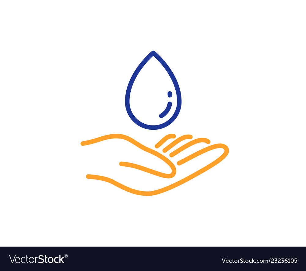 Water care line icon clean aqua drop sign Vector Image