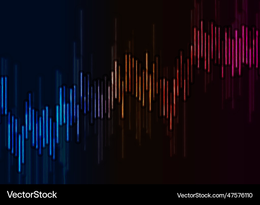 Abstract neon colorful growing financial graph Vector Image