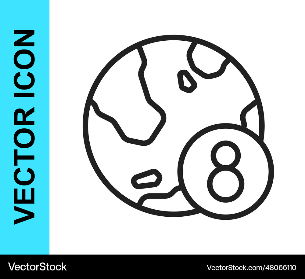 Black line 8 march icon isolated on white Vector Image