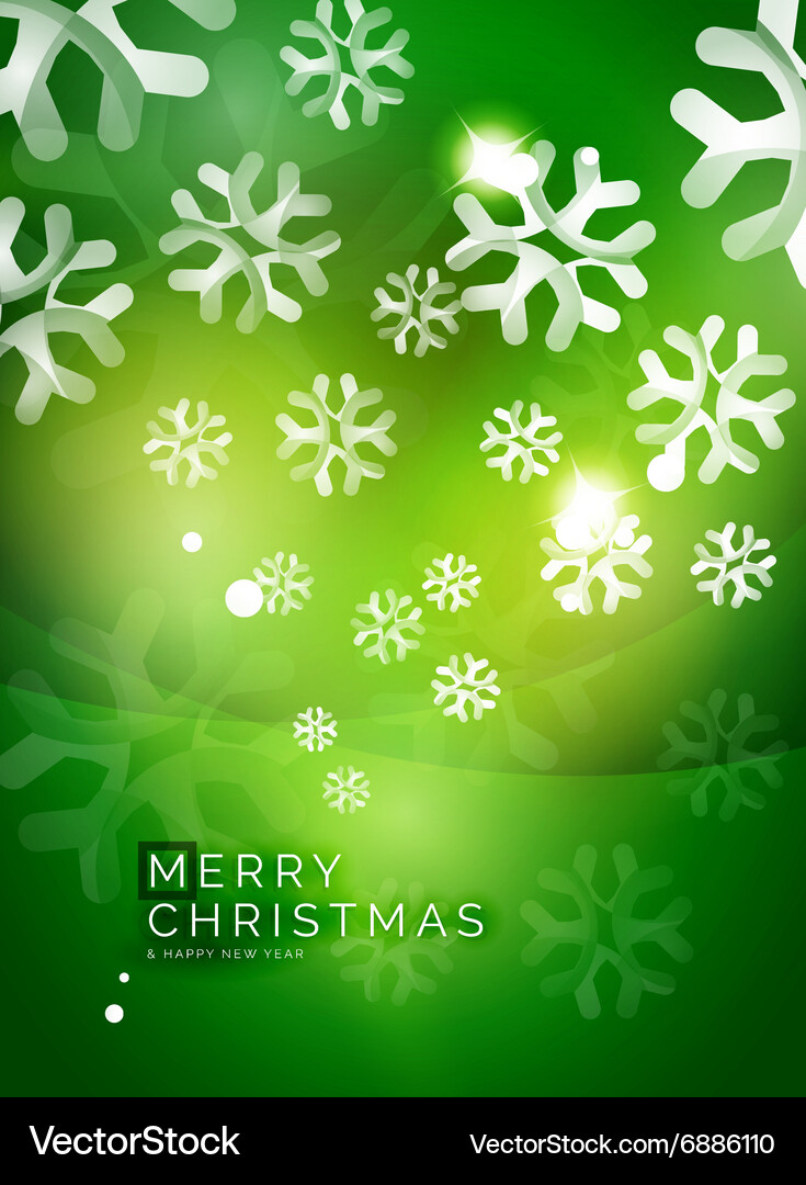 Christmas green abstract background with white Vector Image