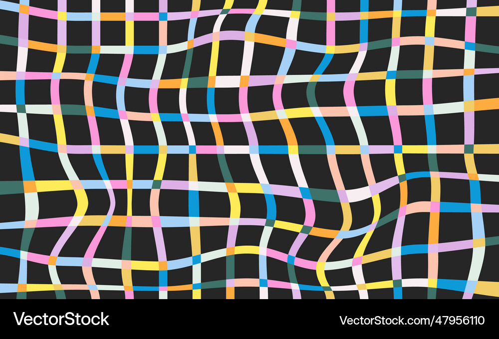 Colorful hand drawn crossed lines grid abstract Vector Image