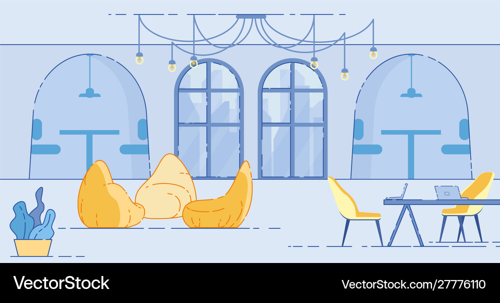 Contemporary coworking area with working space Vector Image