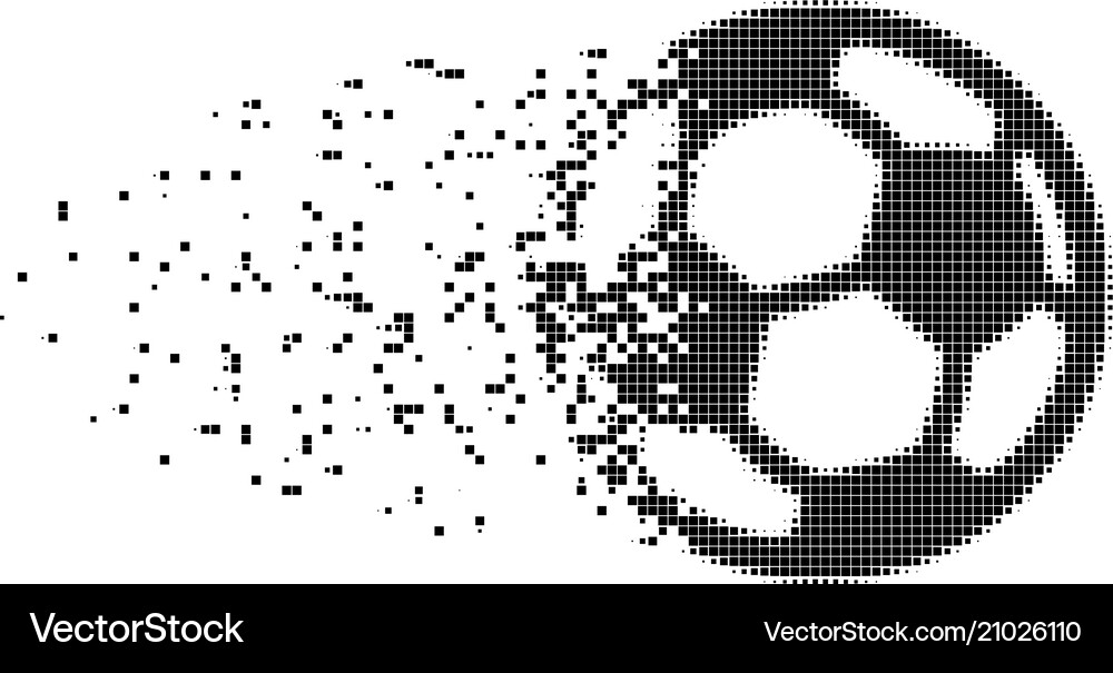 Football ball destructed pixel icon Royalty Free Vector