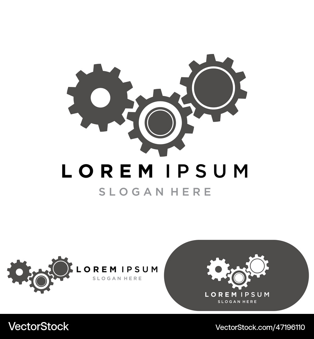 Gear icon set clockwork sign collection mechanics Vector Image