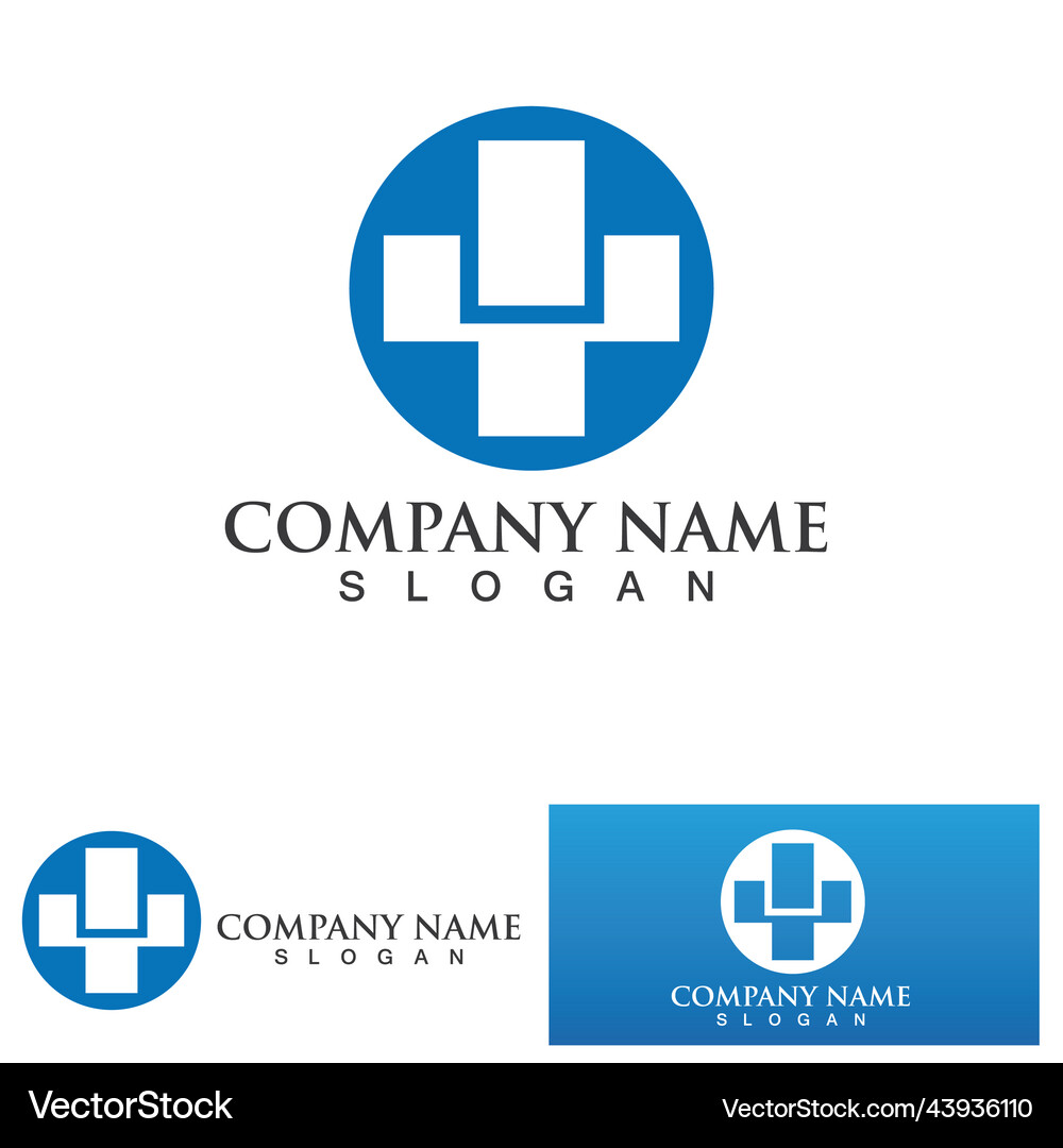 Hospital logo and symbol Royalty Free Vector Image