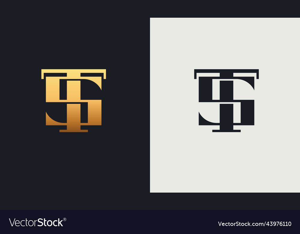 Initial ts st t s monogram logo template Vector Image