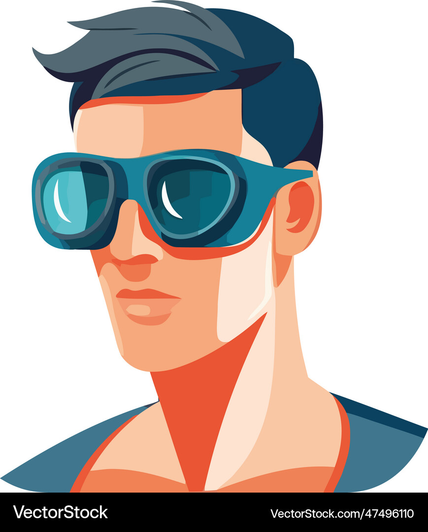 Man wearing cool in sunglasses Royalty Free Vector Image