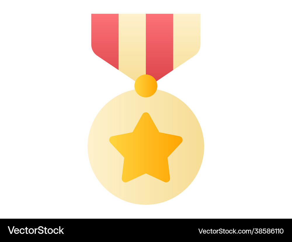 Medal reward single isolated icon with smooth Vector Image