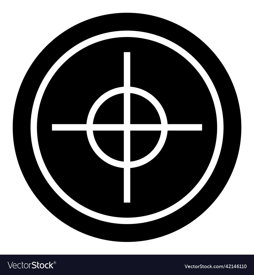 Reticle scope optical sight glyph flat icon Vector Image Reticle scope optical sight glyph flat icon Vector Image