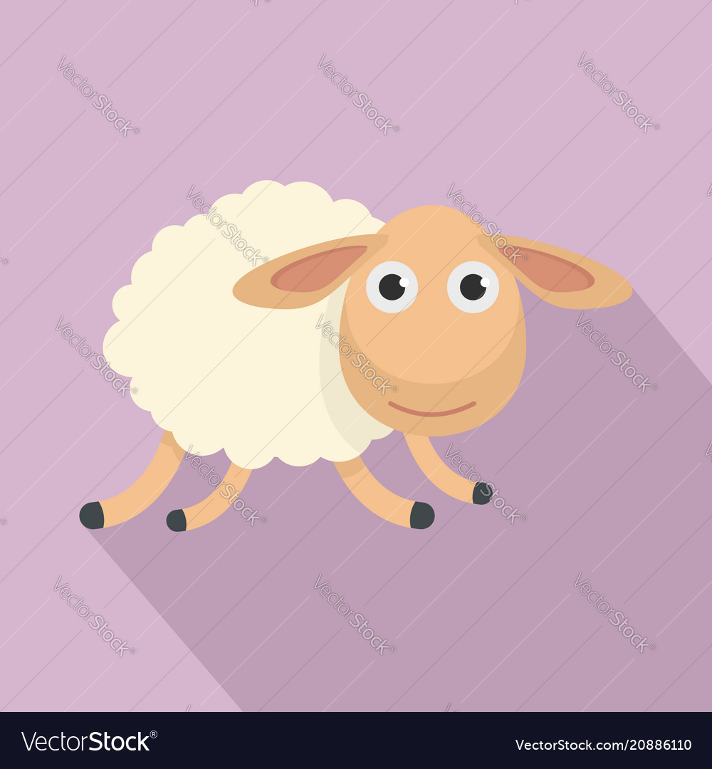 Running sheep icon flat style Royalty Free Vector Image Running sheep icon flat style Royalty Free Vector Image