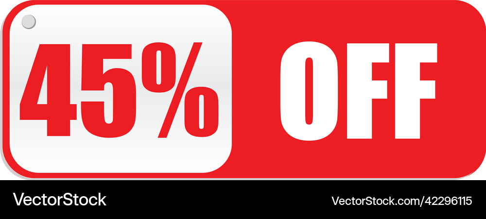 45 percentage off badge graphics Royalty Free Vector Image