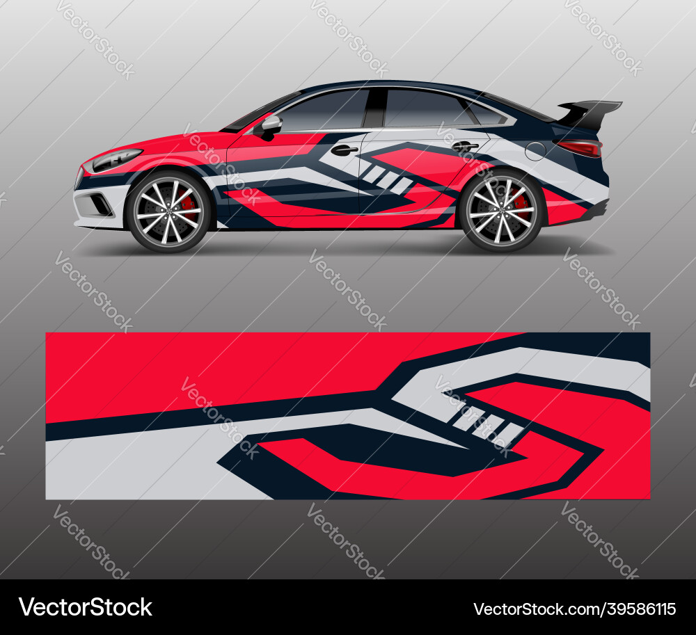Car decal graphic abstract racing designs Vector Image