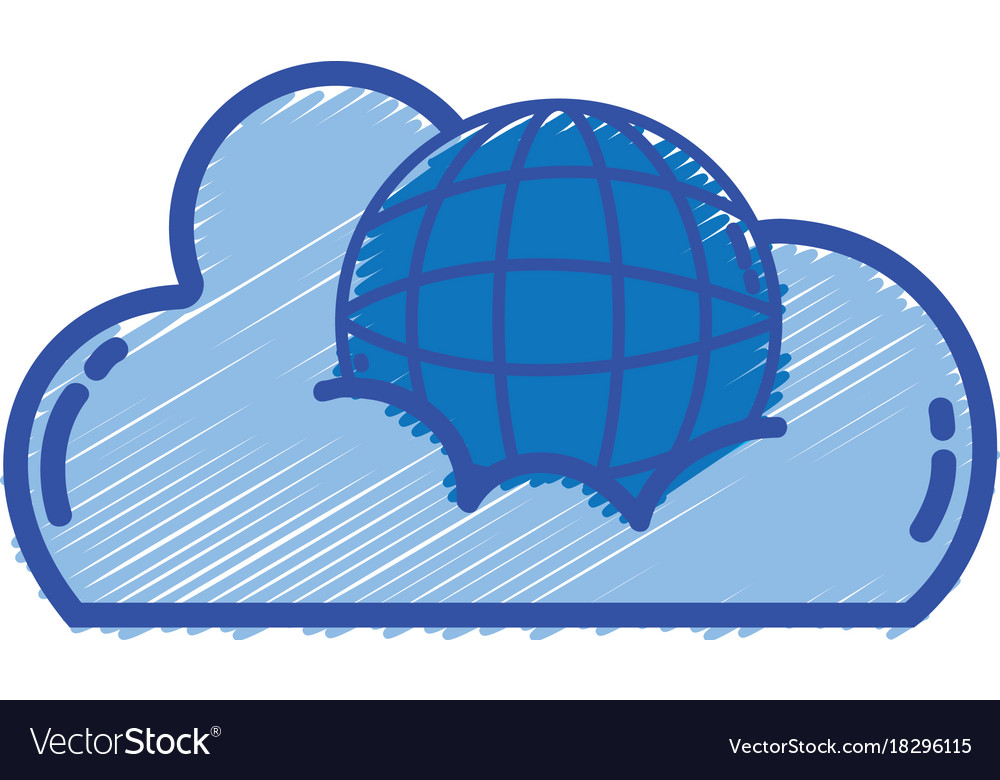 Cloud data with global connection server Vector Image