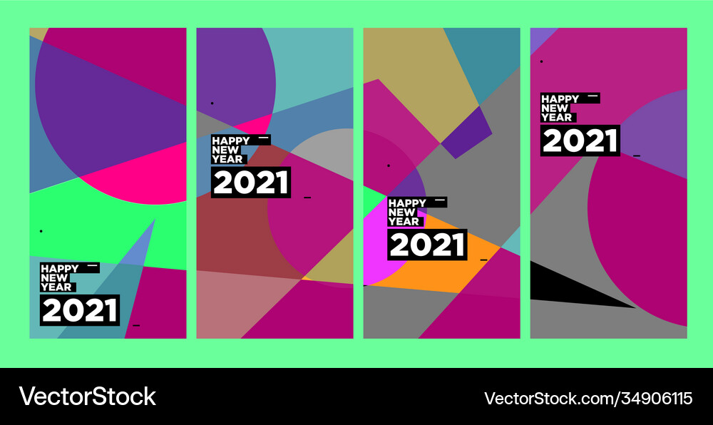 Colorful abstract background set for new year Vector Image