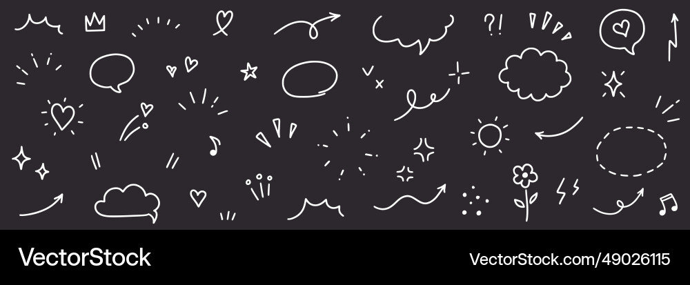 Cute line icon sketch element on chalkboard Vector Image