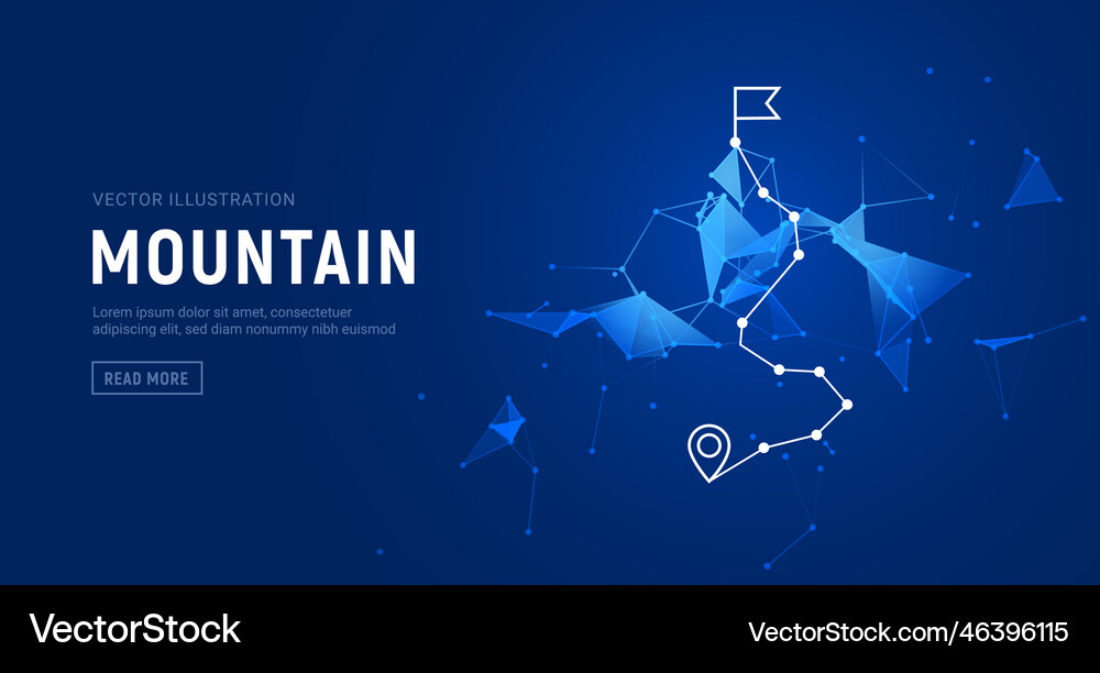 Digital mountain path success route journey 3d Vector Image