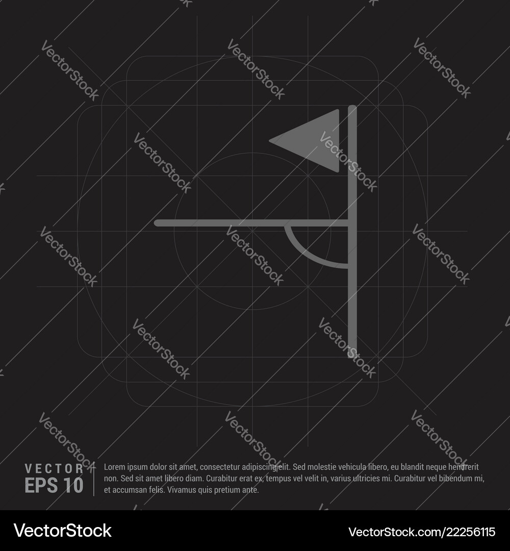 Football corner flag icon Royalty Free Vector Image