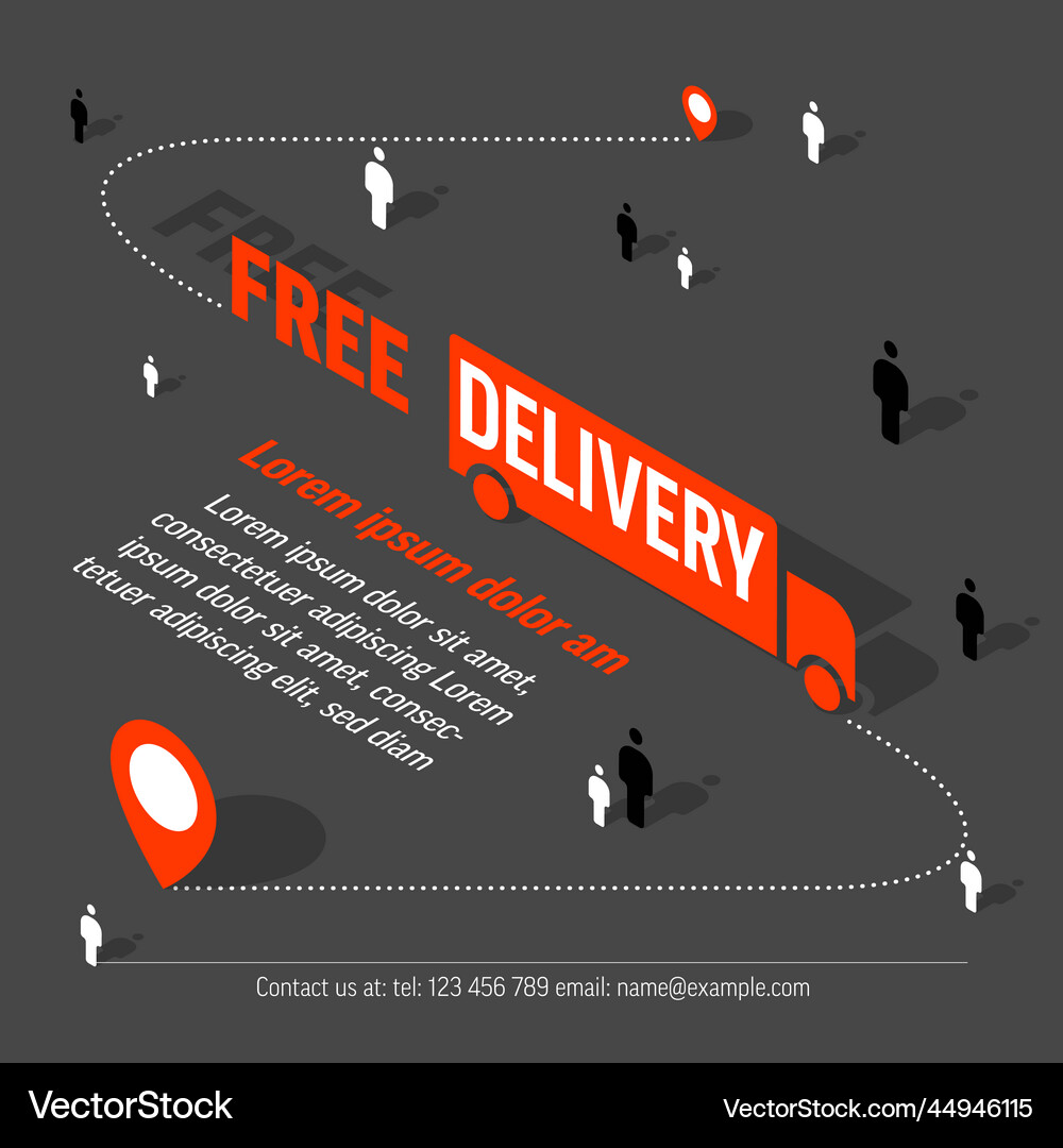 Free delivery shipping flyer advertisement Vector Image
