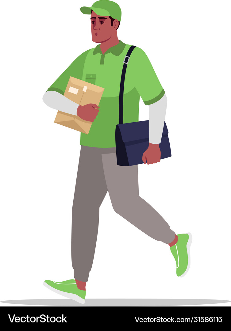 Mail delivery semi flat rgb color Royalty Free Vector Image