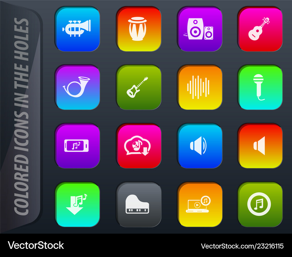 Music icons set Royalty Free Vector Image - VectorStock