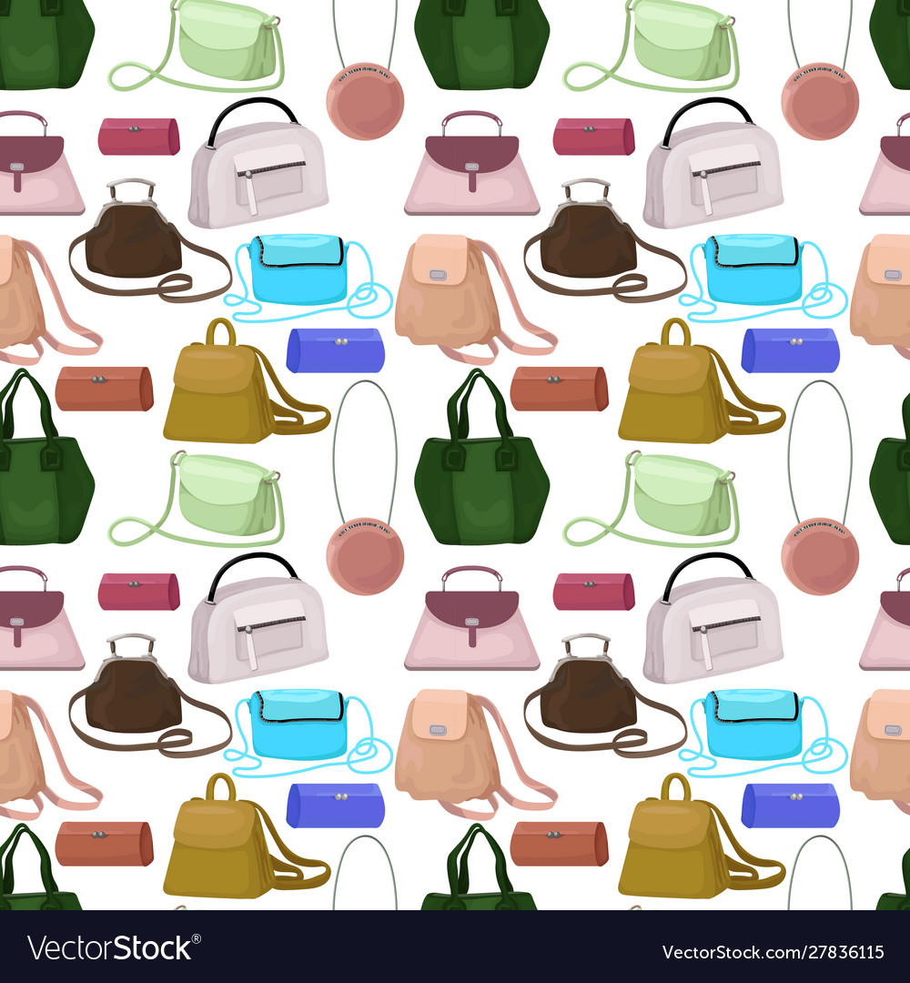 Pattern from female handbags seamless Royalty Free Vector