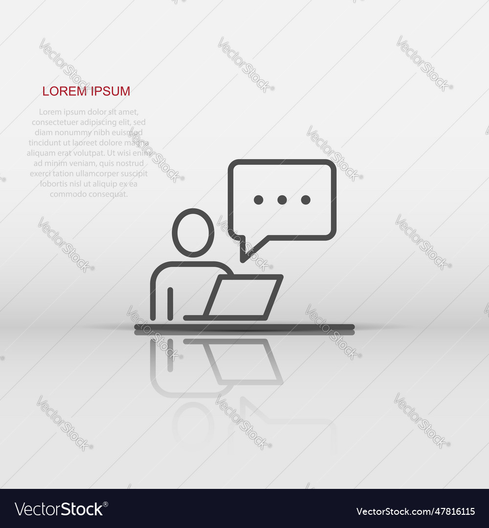 People with laptop computer icon in flat style pc Vector Image