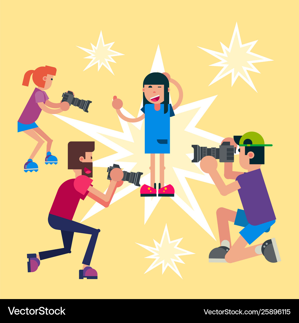 Proffecional photographers shooting model in Vector Image