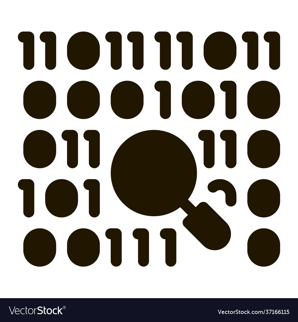 Research binary code icon glyph Royalty Free Vector Image