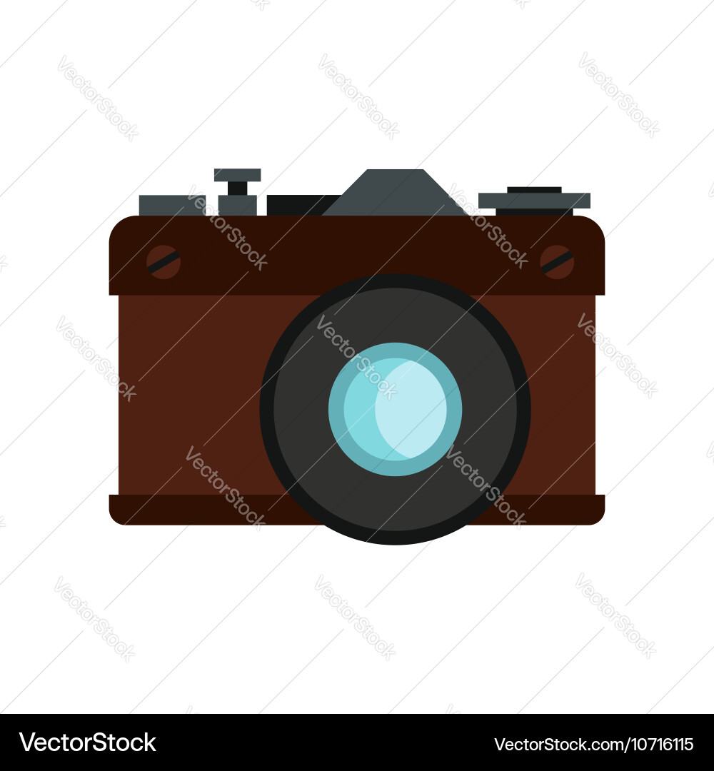 Retro photo camera icon flat style Royalty Free Vector Image