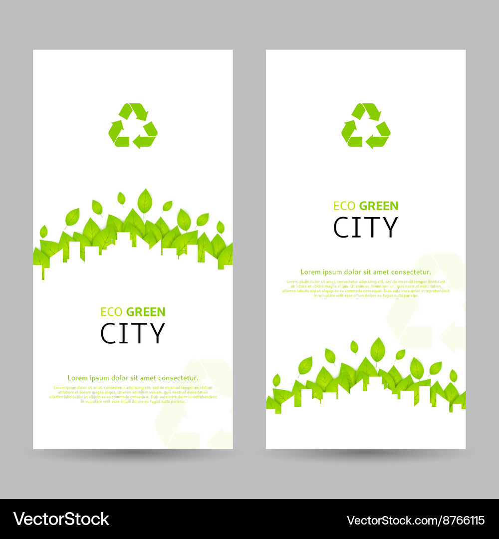 Set of elegant eco banners Royalty Free Vector Image