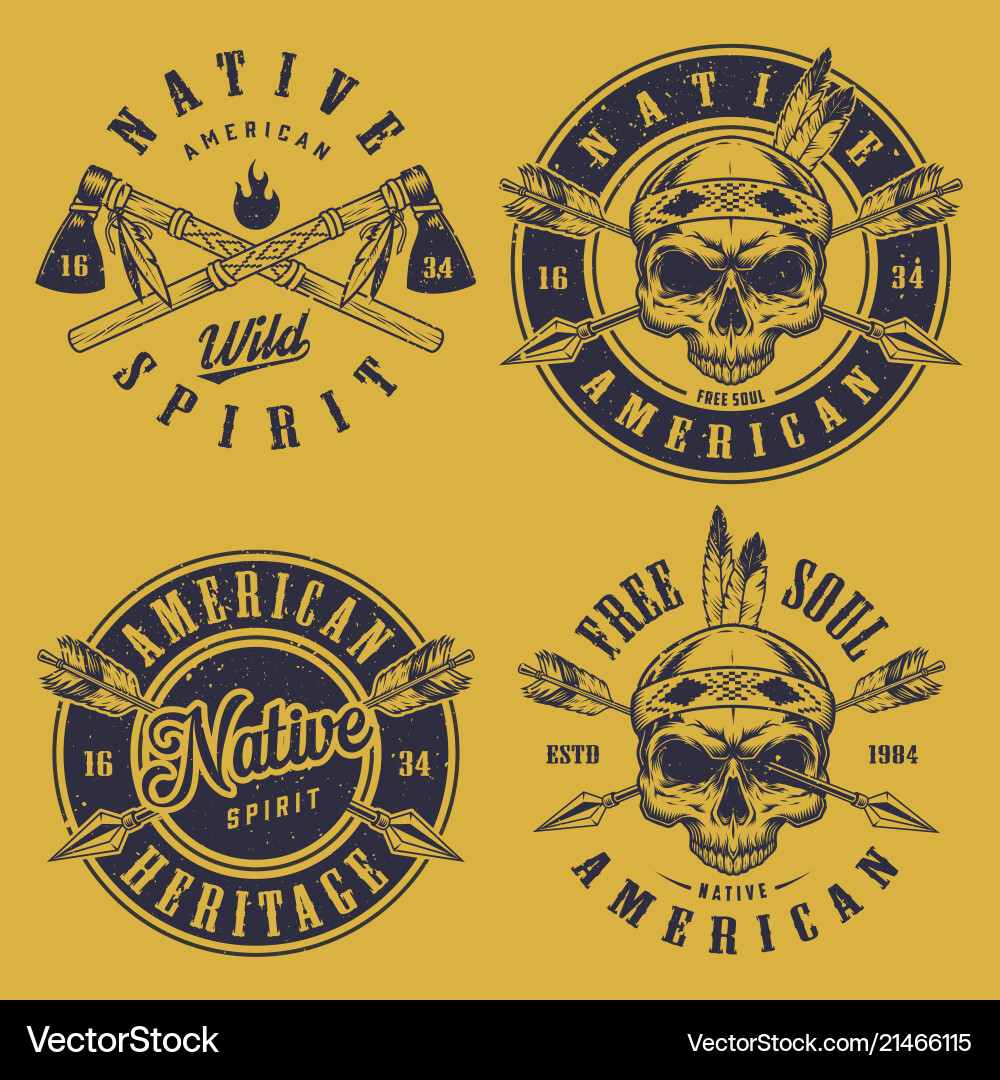 Set of skull tribe Royalty Free Vector Image - VectorStock